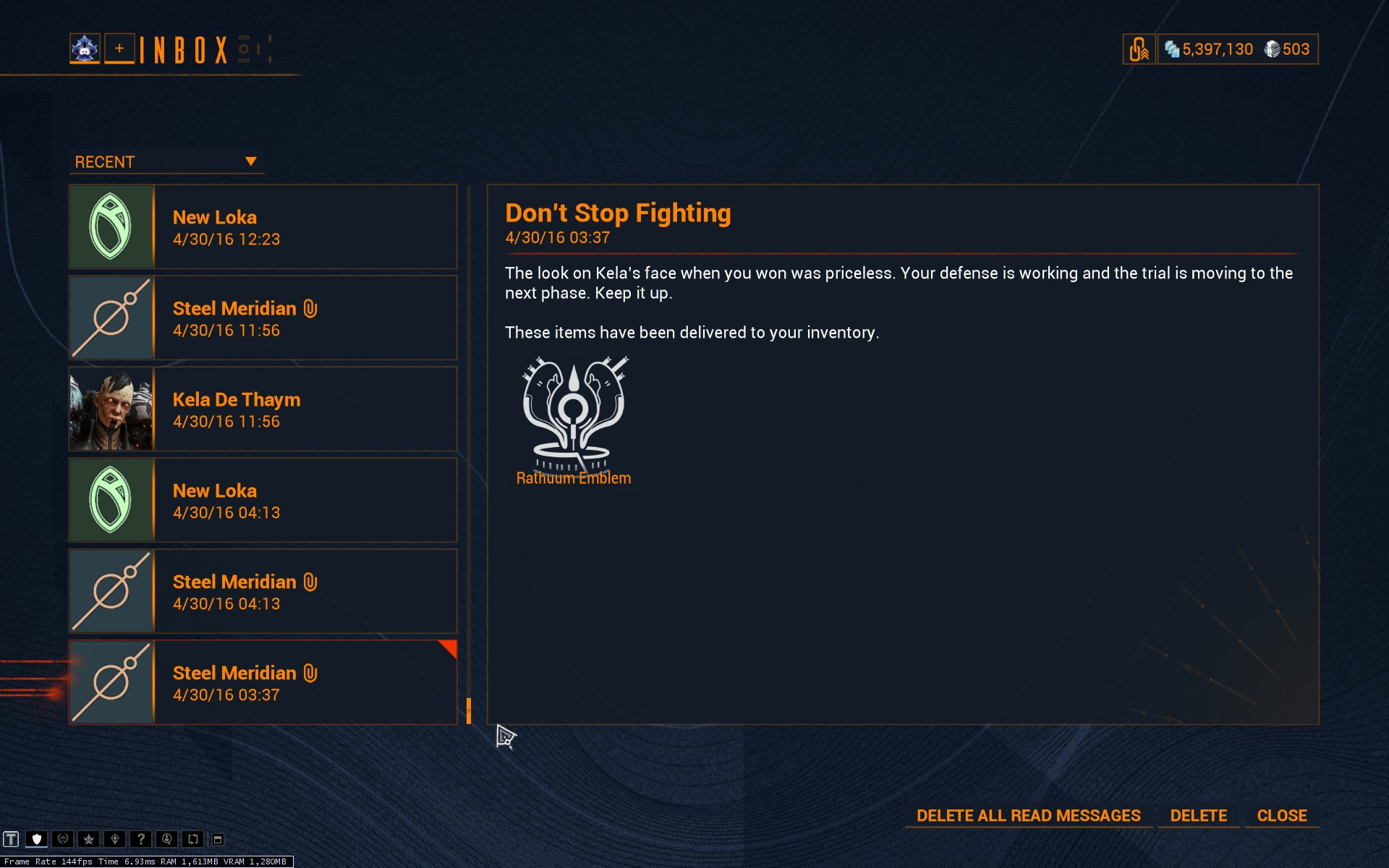 Your first inbox message - General Discussion - Warframe Forums